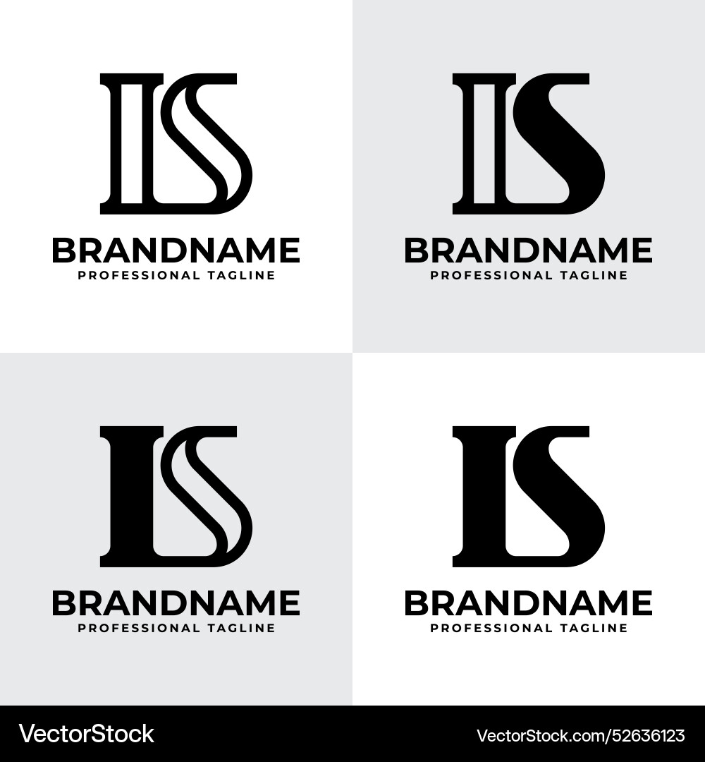 Letters ls monogram logo set suitable for any Vector Image