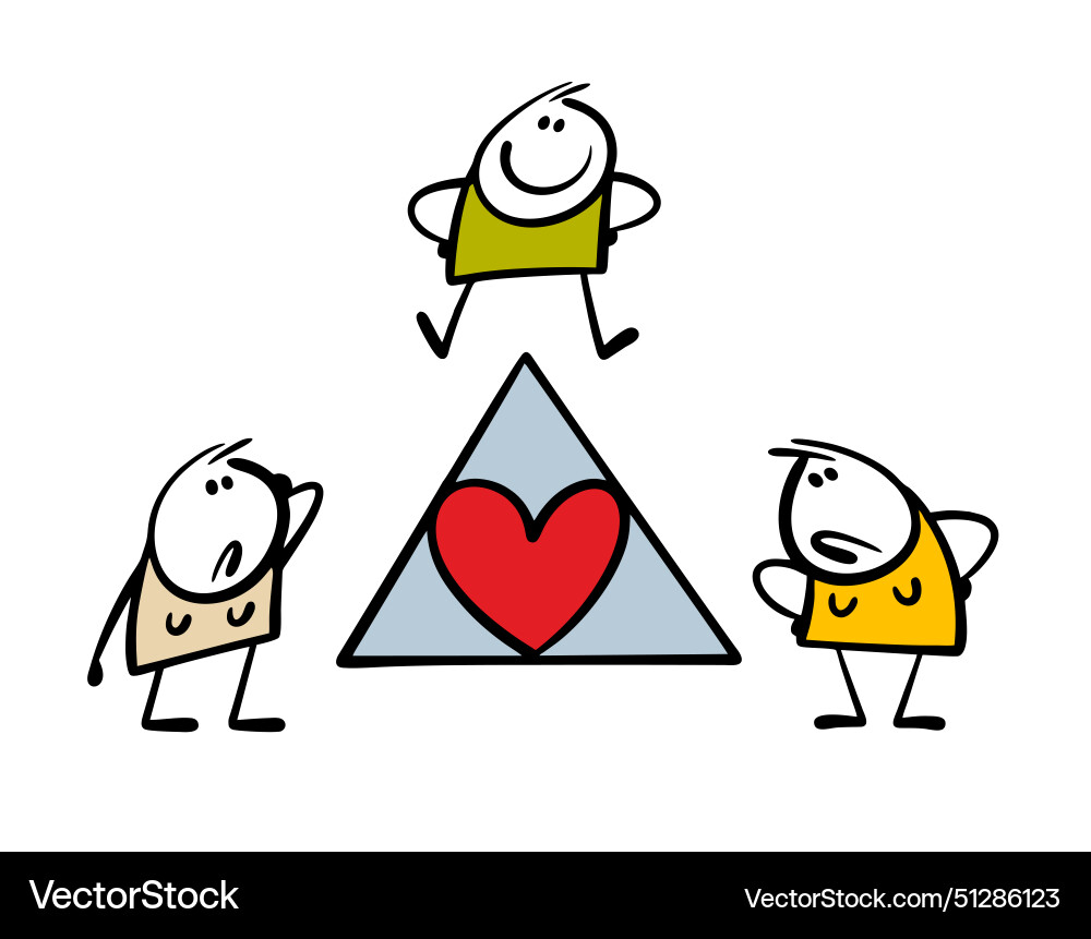 Love triangle two women and a man Royalty Free Vector Image