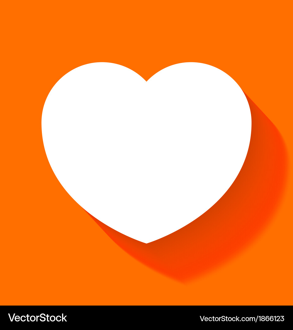 Paper heart on orange background Royalty Free Vector Image