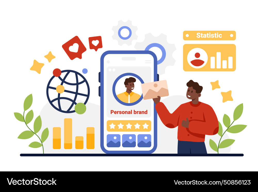 Personal brand presence strategy online identity Vector Image