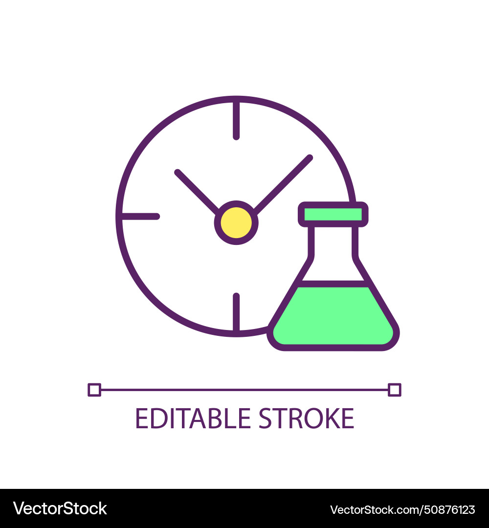 Reagents time control rgb color icon Royalty Free Vector