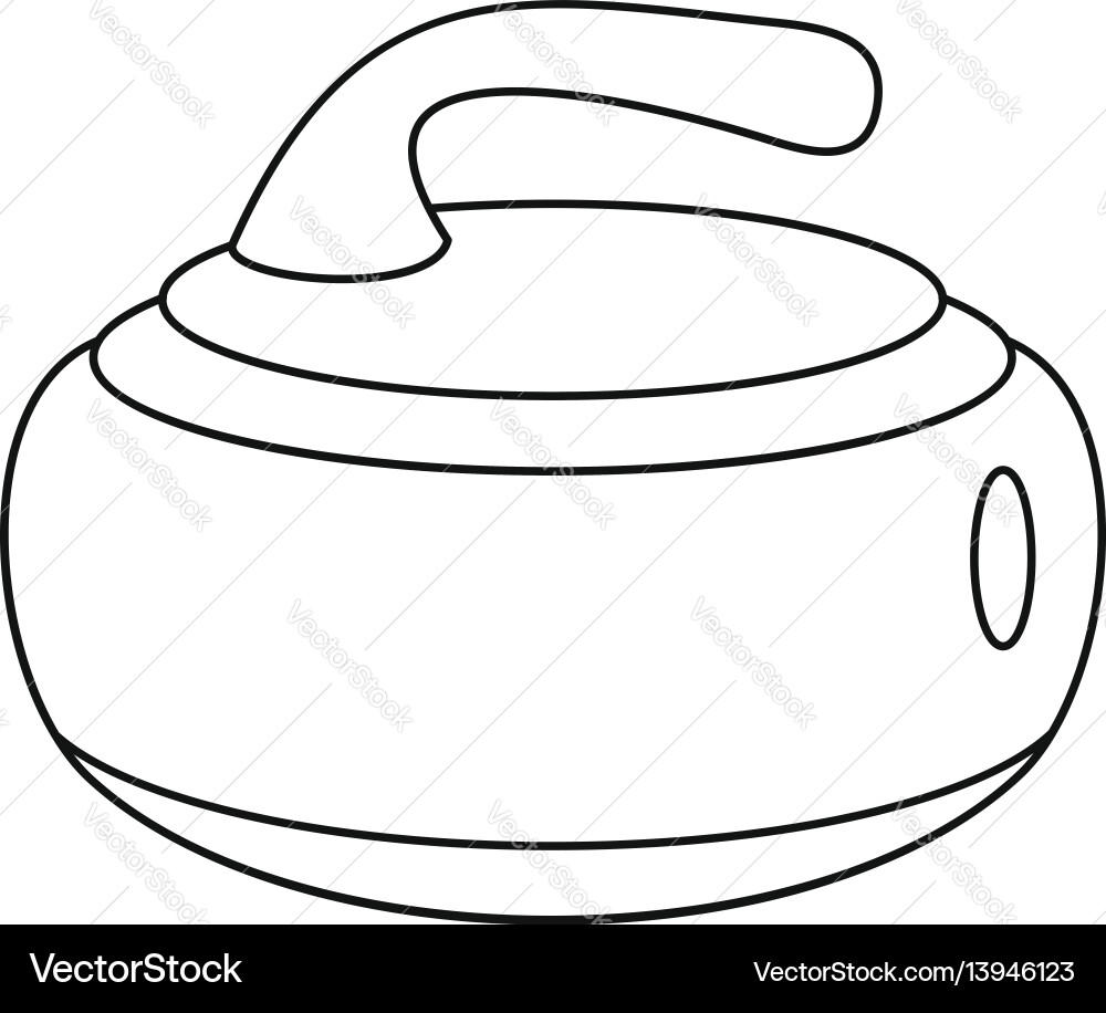 Stone for curling icon outline style Royalty Free Vector