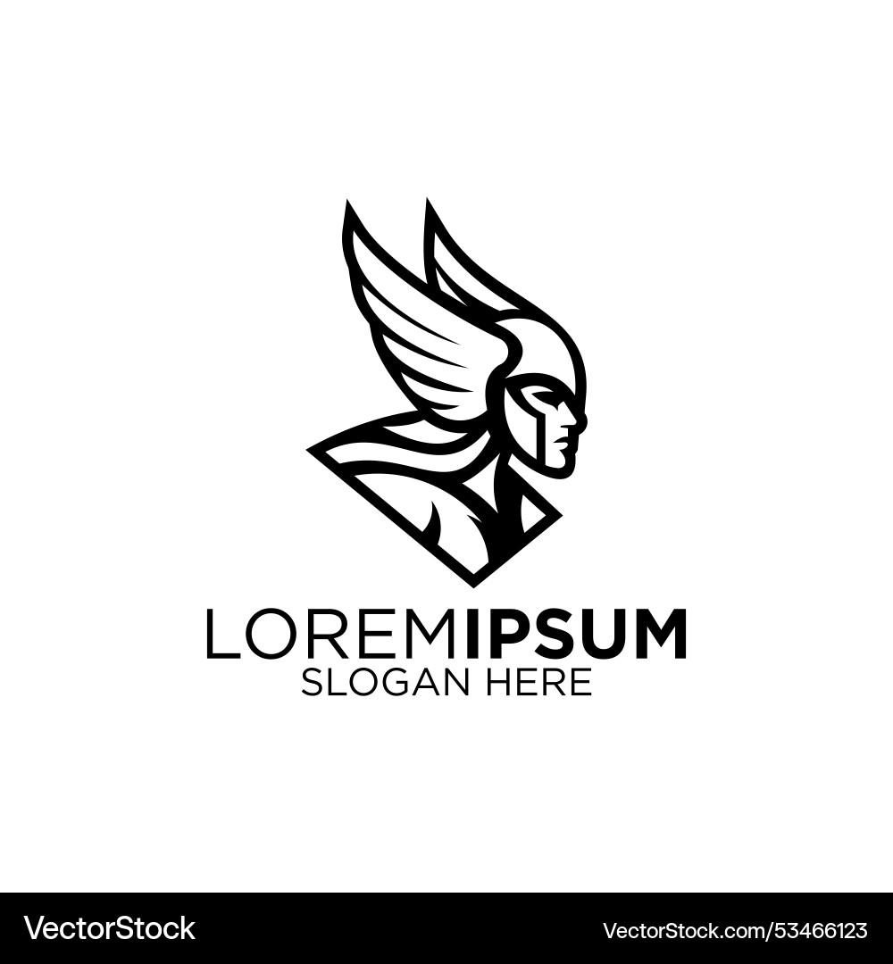 Valkyrie logo design Royalty Free Vector Image