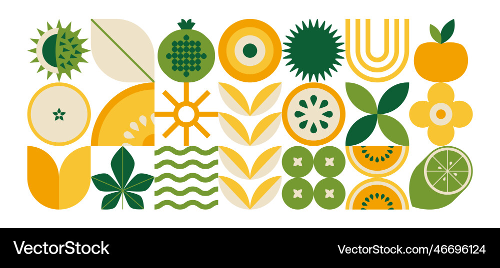 Abstract geometric food pattern minimal natural Vector Image