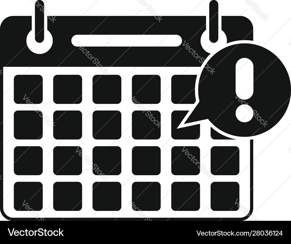 Calendar notification icon simple style Royalty Free Vector