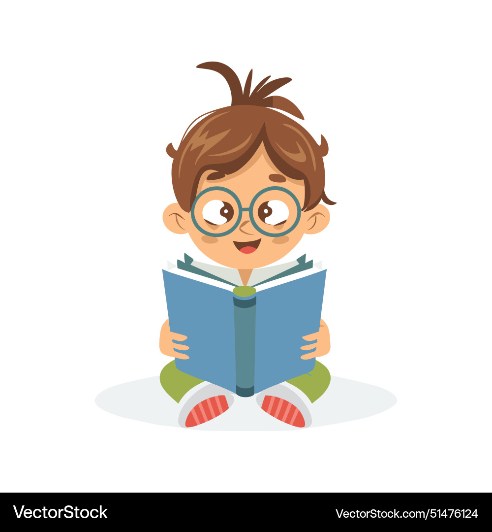Children reading book concept Royalty Free Vector Image