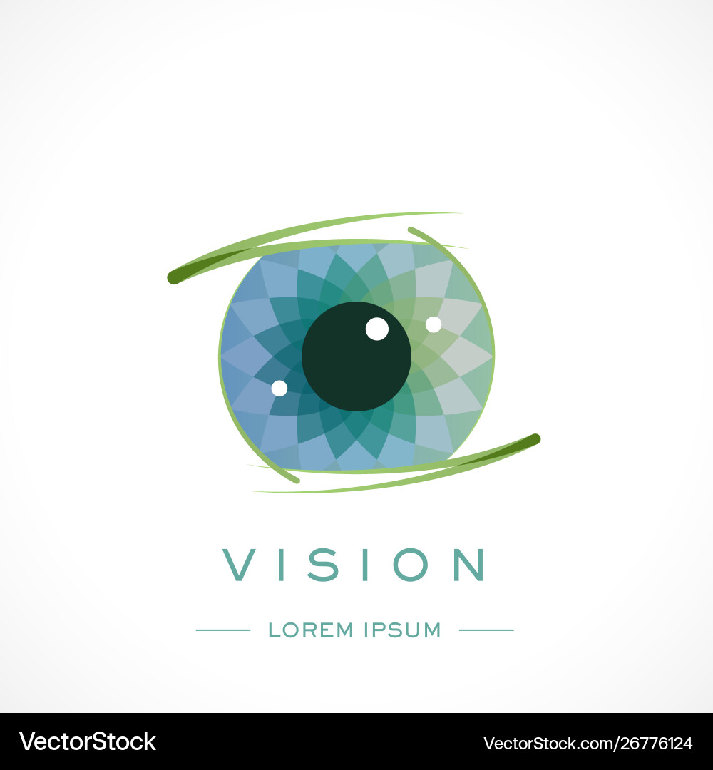 Eye design logo template and text Royalty Free Vector Image