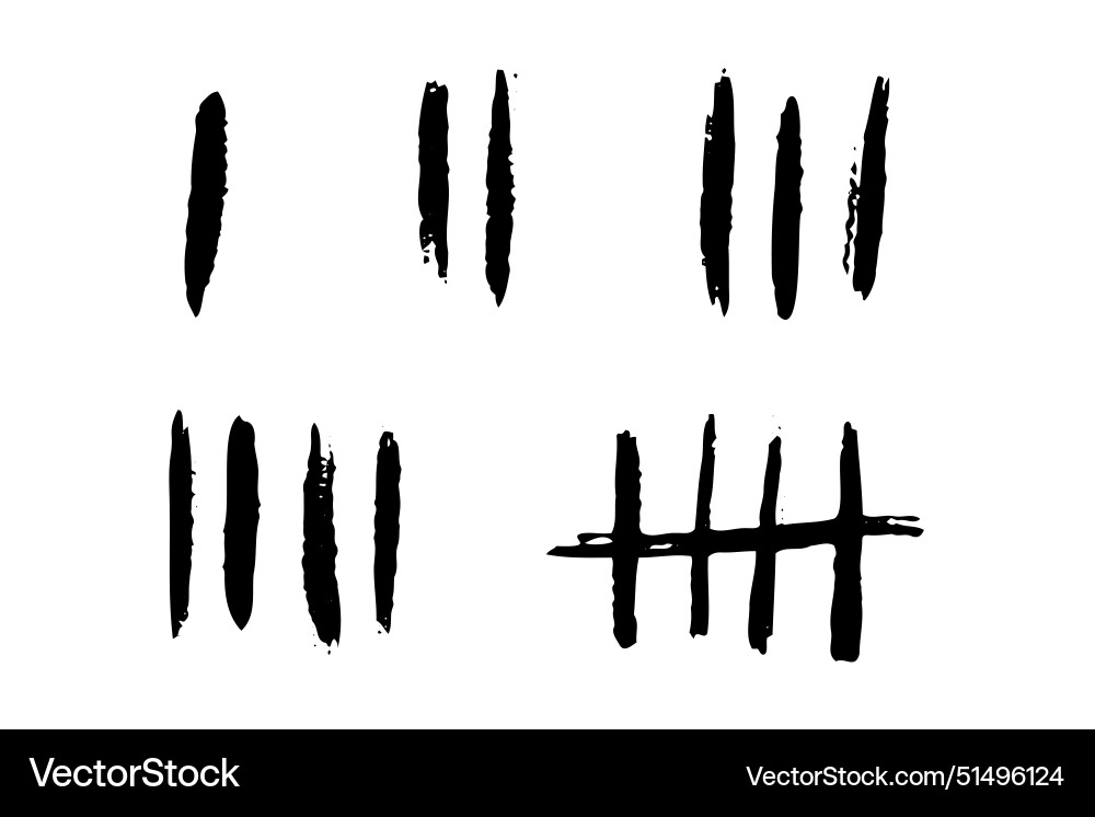 Hand drawn prison wall doodle sticks lines counter