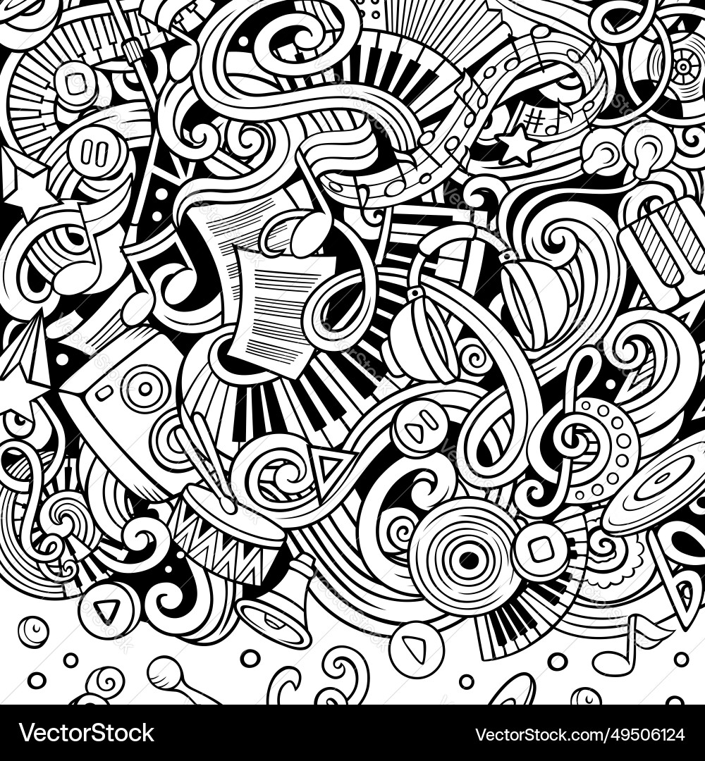 Music doodles musical frame design Royalty Free Vector Image