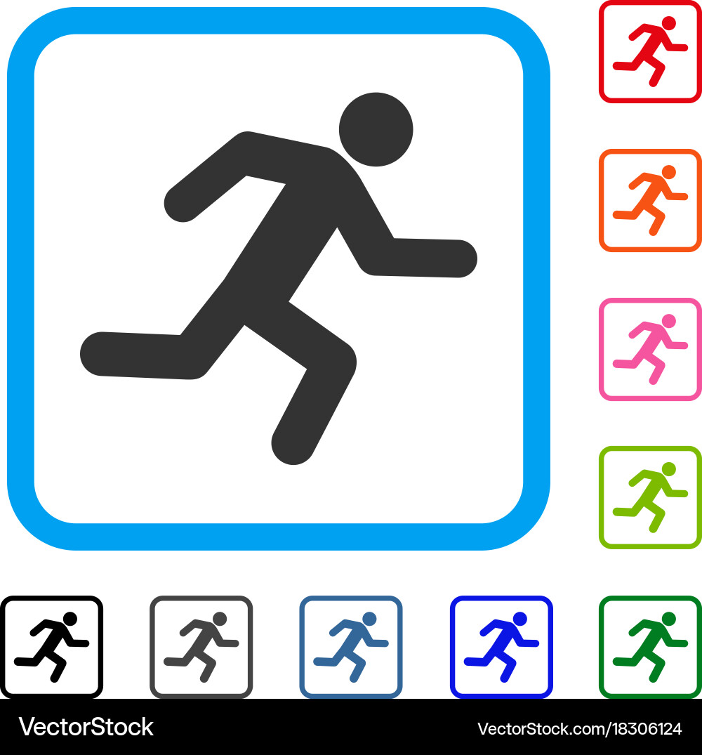 Running man framed icon Royalty Free Vector Image