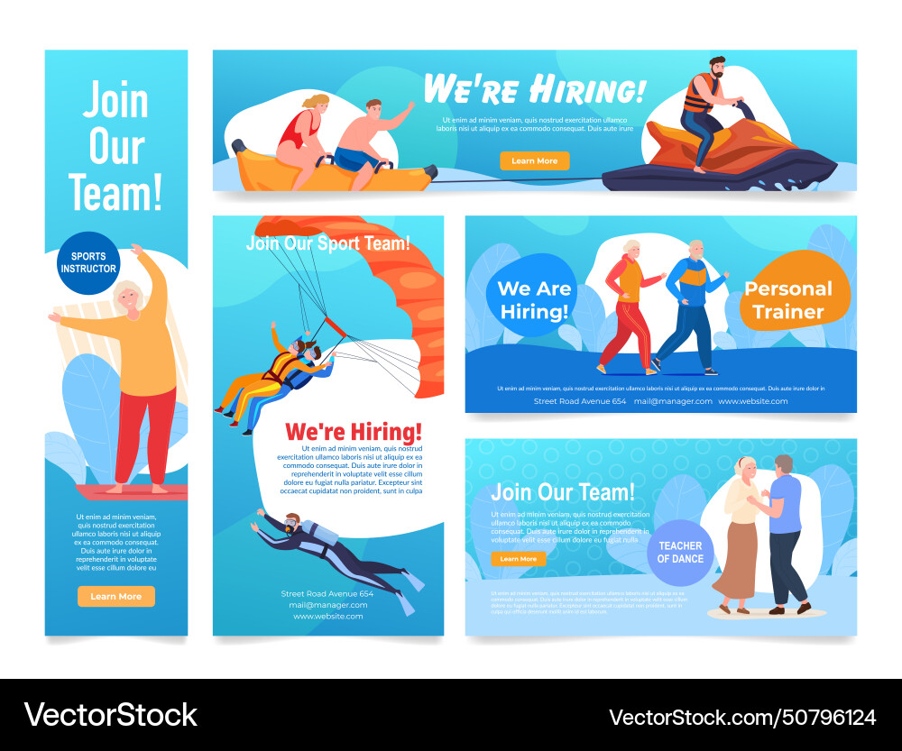 We are hiring personal trainer sport instructor Vector Image