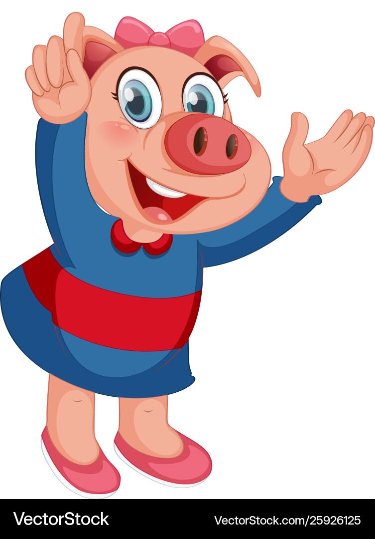 A female pig cartoon character Royalty Free Vector Image