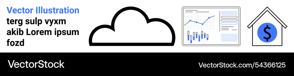 Cloud storage data analytics and financial Vector Image