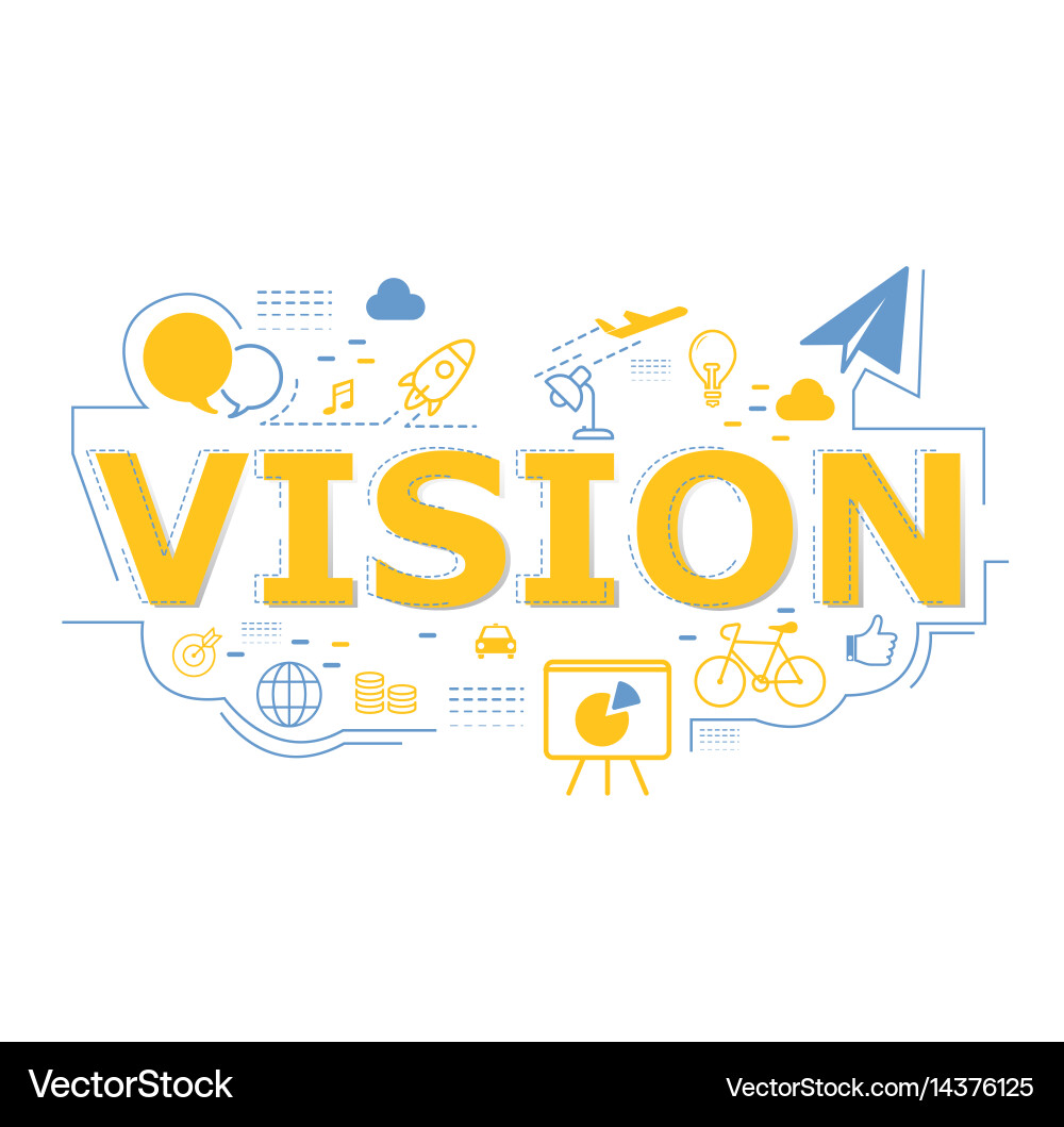 Creative of vision word lettering typography Vector Image