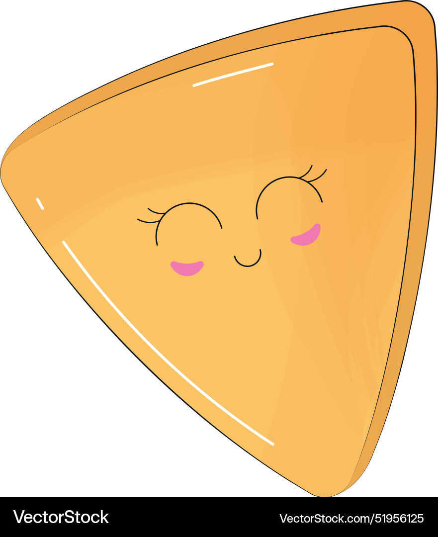 Cute nacho character cartoon Royalty Free Vector Image