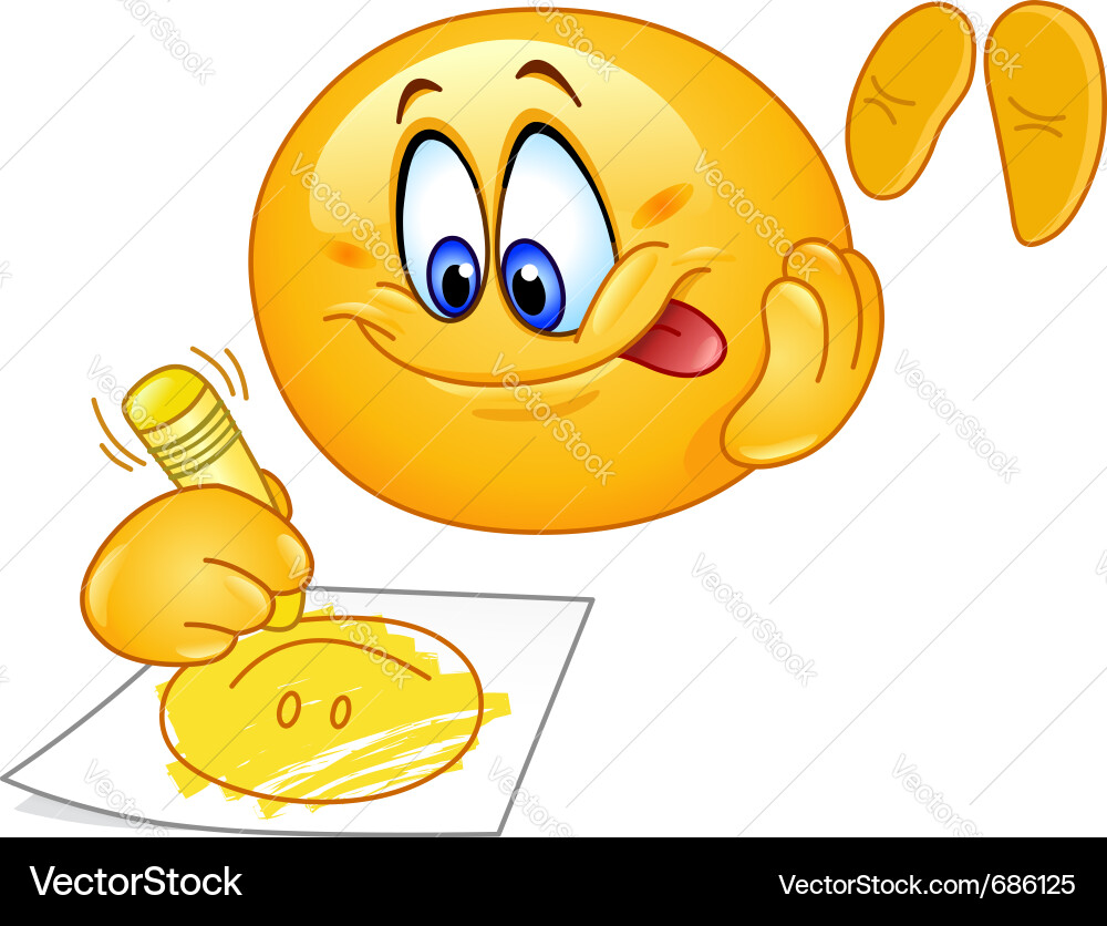 Drawing emoticon Royalty Free Vector Image - VectorStock