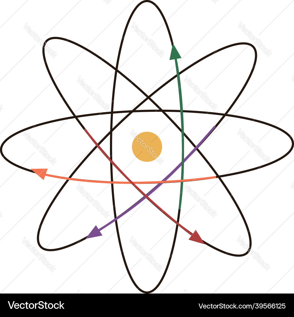 Electron s motion around Royalty Free Vector Image