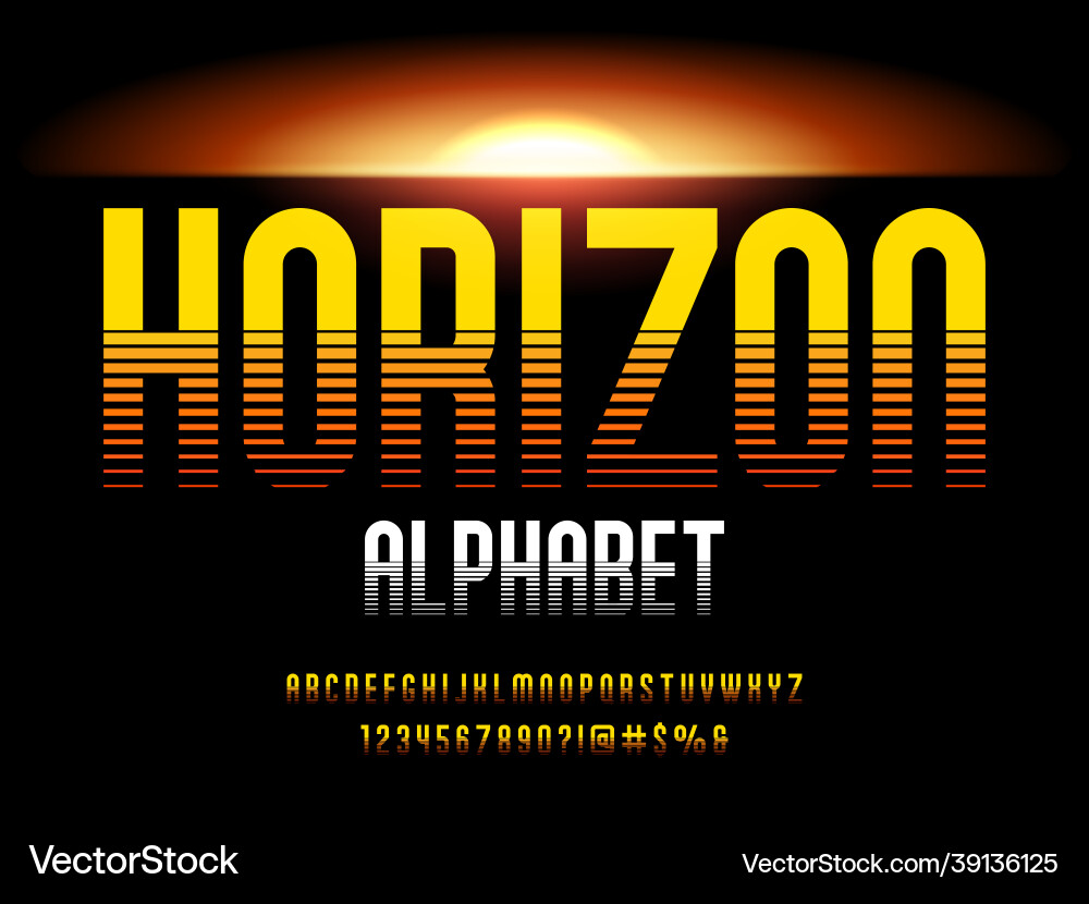 Horizon schriftarten Lizenzfreies Vektorbild