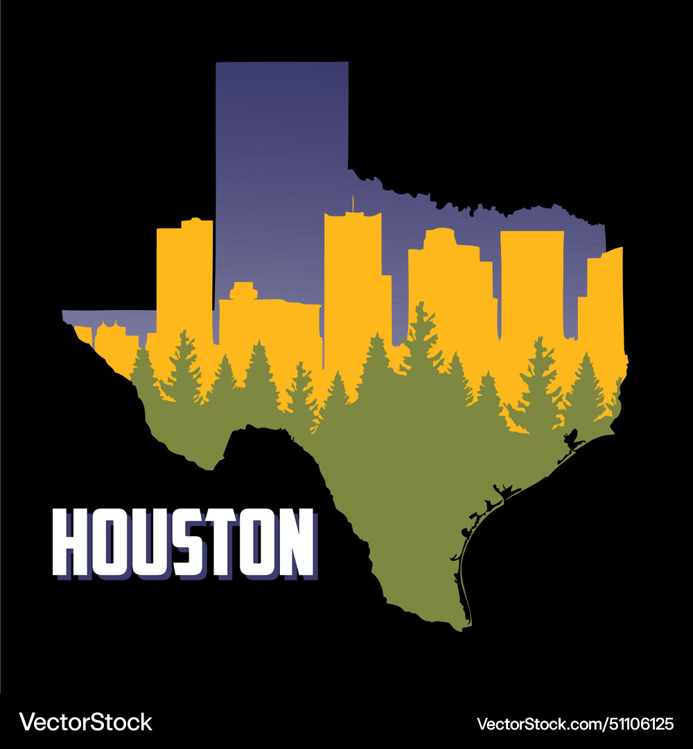 Houston texas with beautiful view Royalty Free Vector Image