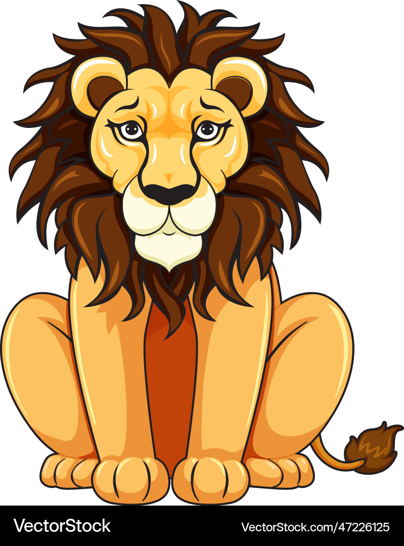 Lion sitting on the ground Royalty Free Vector Image