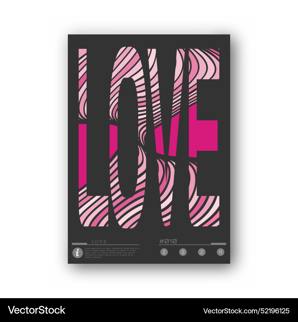 Love a stylized template for poster billboard Vector Image