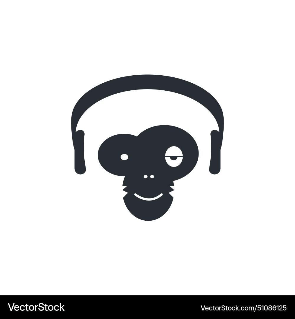 Monkey music logo icon design symbol flat Vector Image