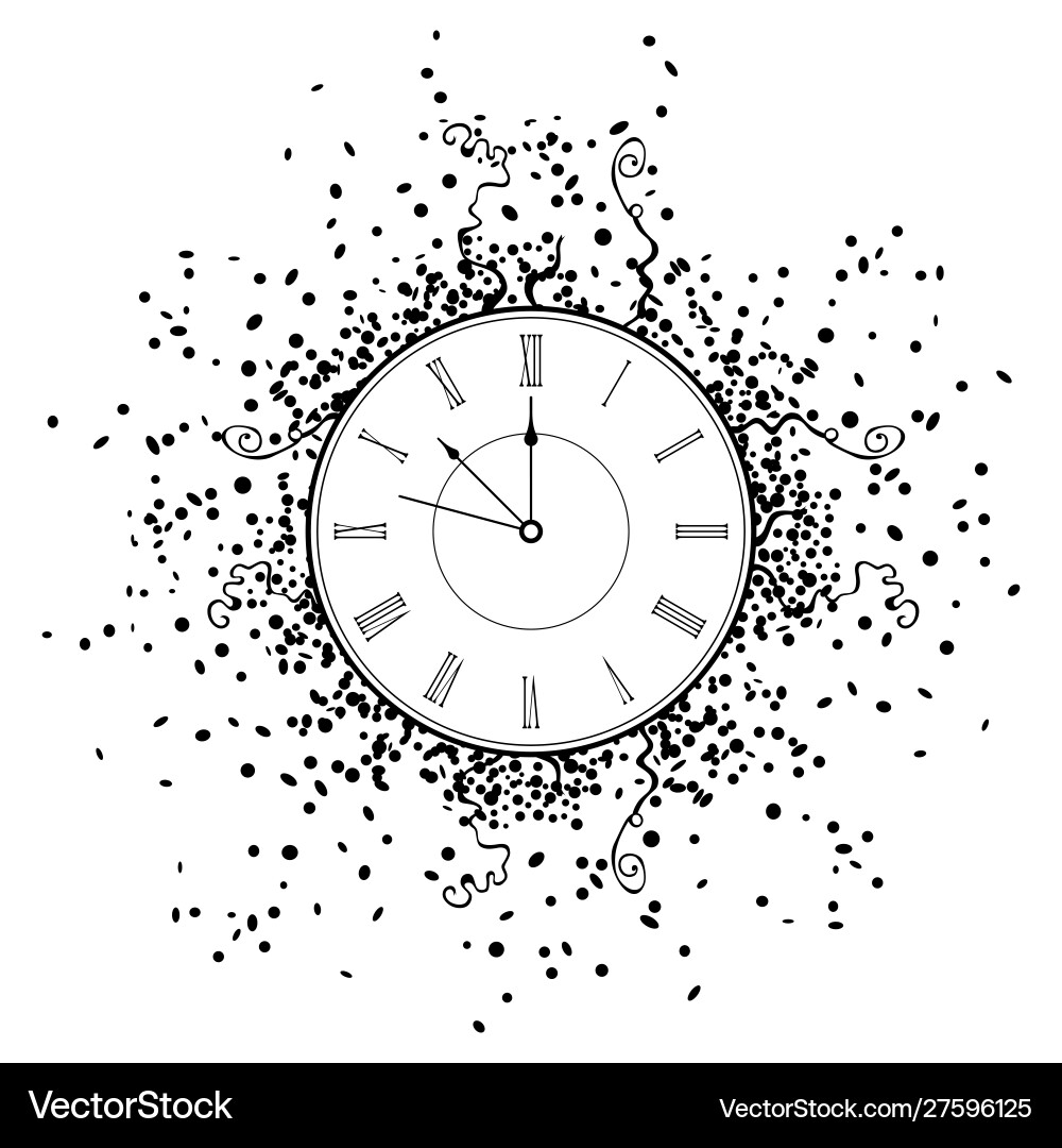New year clock Royalty Free Vector Image - VectorStock