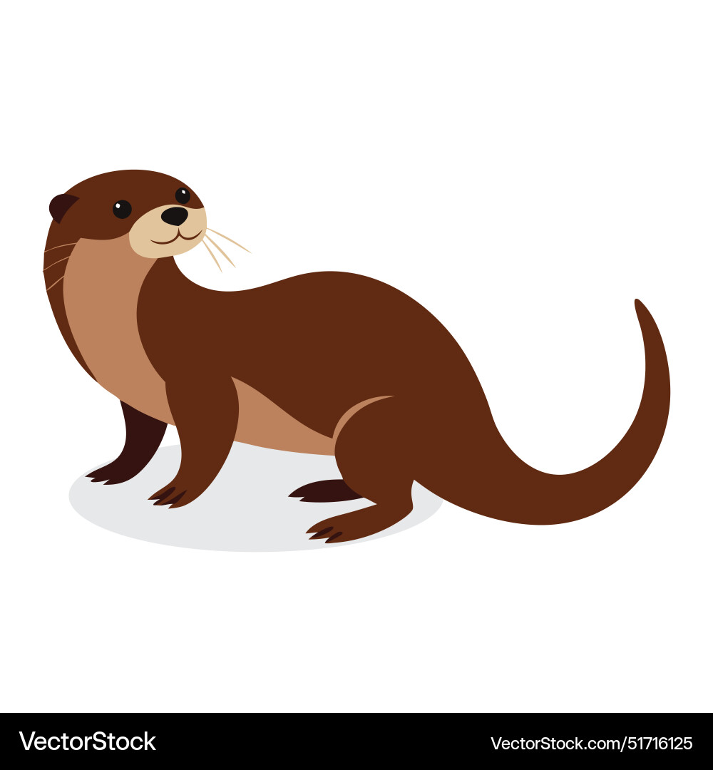 Otter animal isolated flat on white background Vector Image