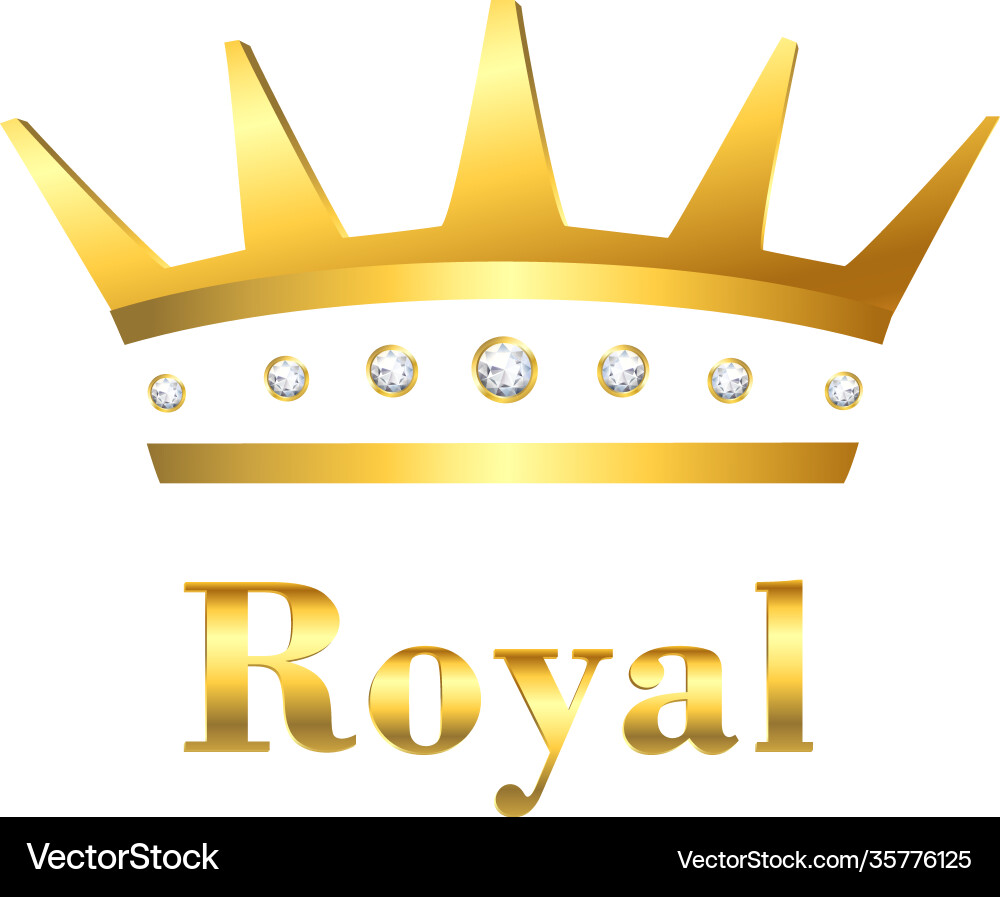 Royal crown sign Royalty Free Vector Image - VectorStock