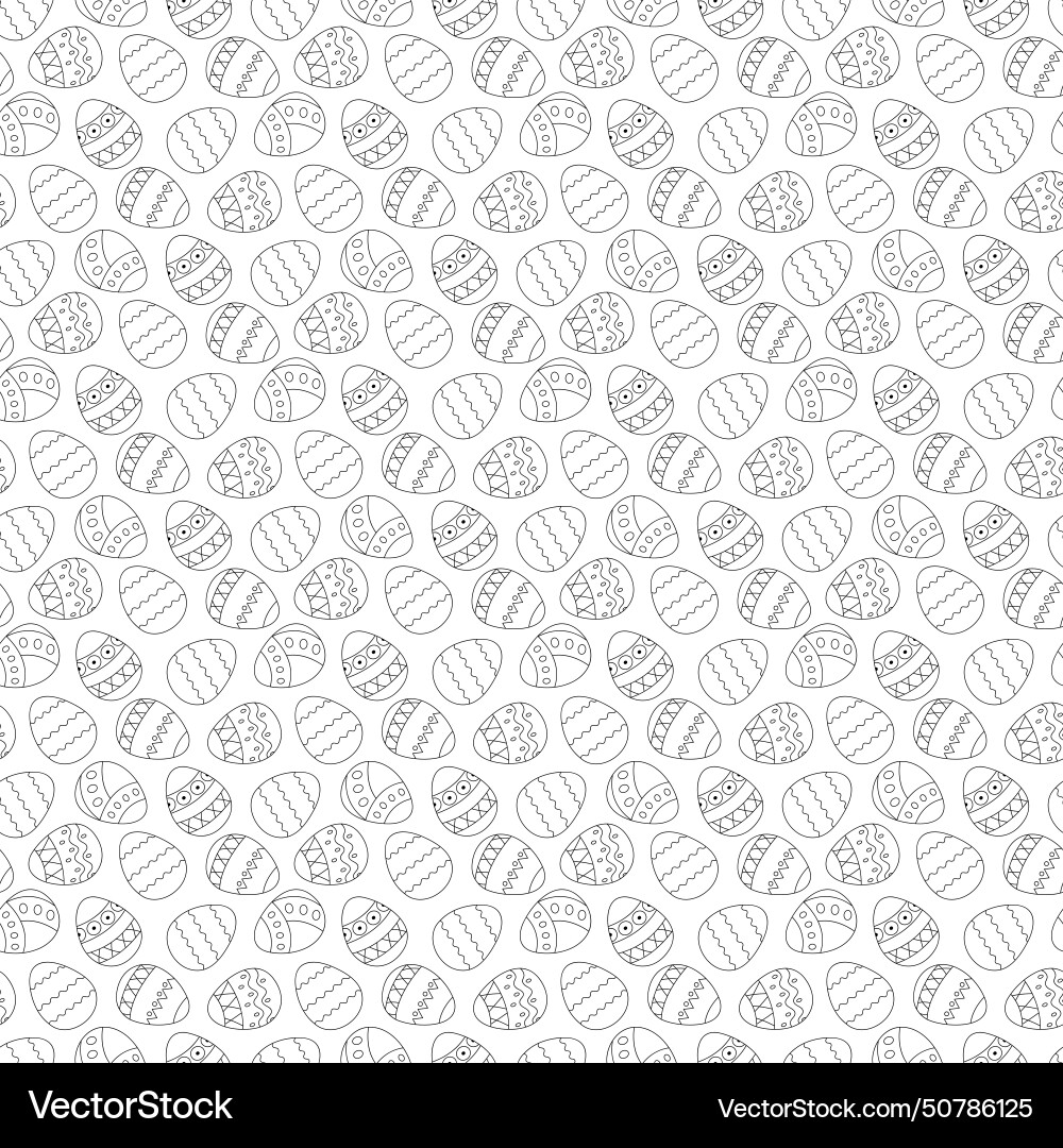 Seamless pattern with easter eggs doodle Vector Image