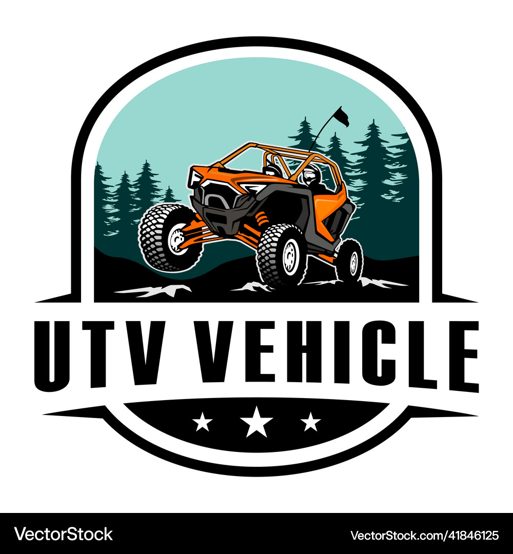 Utv offroading social club logo design Royalty Free Vector