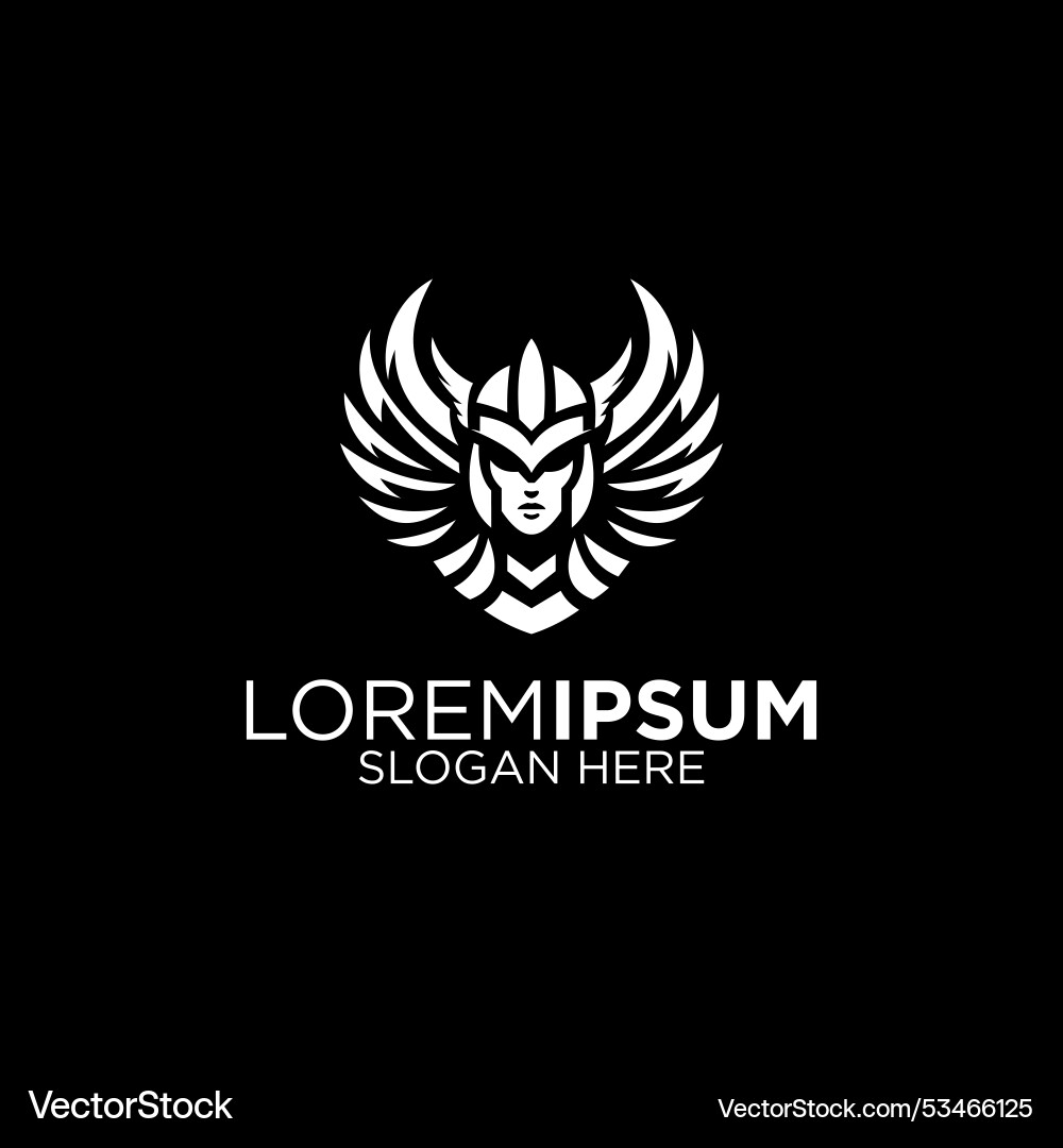 Valkyrie logo design Royalty Free Vector Image