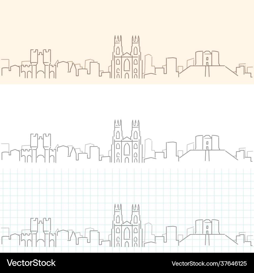 York hand drawn profile skyline Royalty Free Vector Image