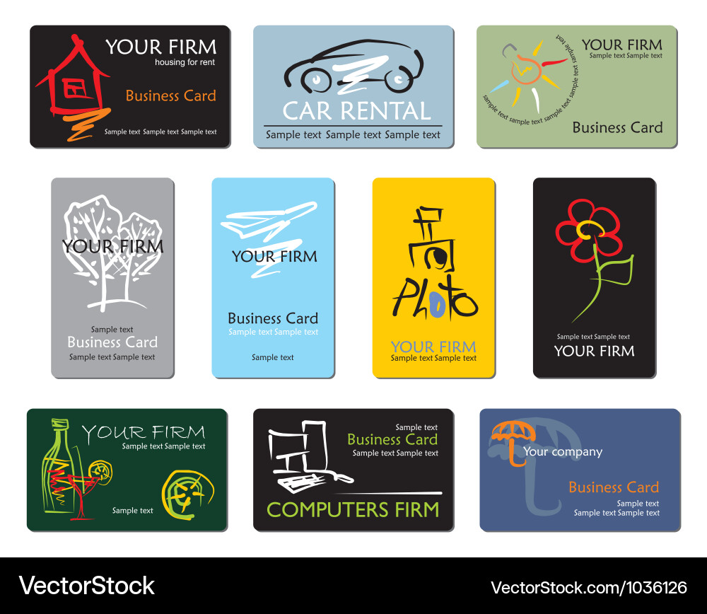 Business name card set Royalty Free Vector Image