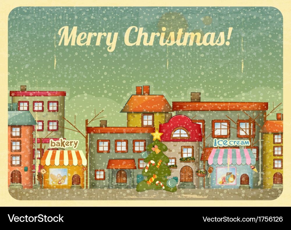 Christmas town Royalty Free Vector Image - VectorStock