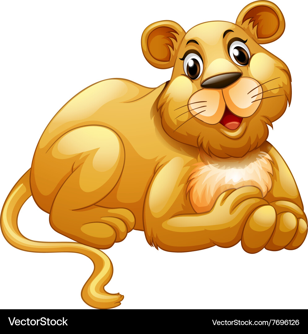 Cute lion with happy face Royalty Free Vector Image