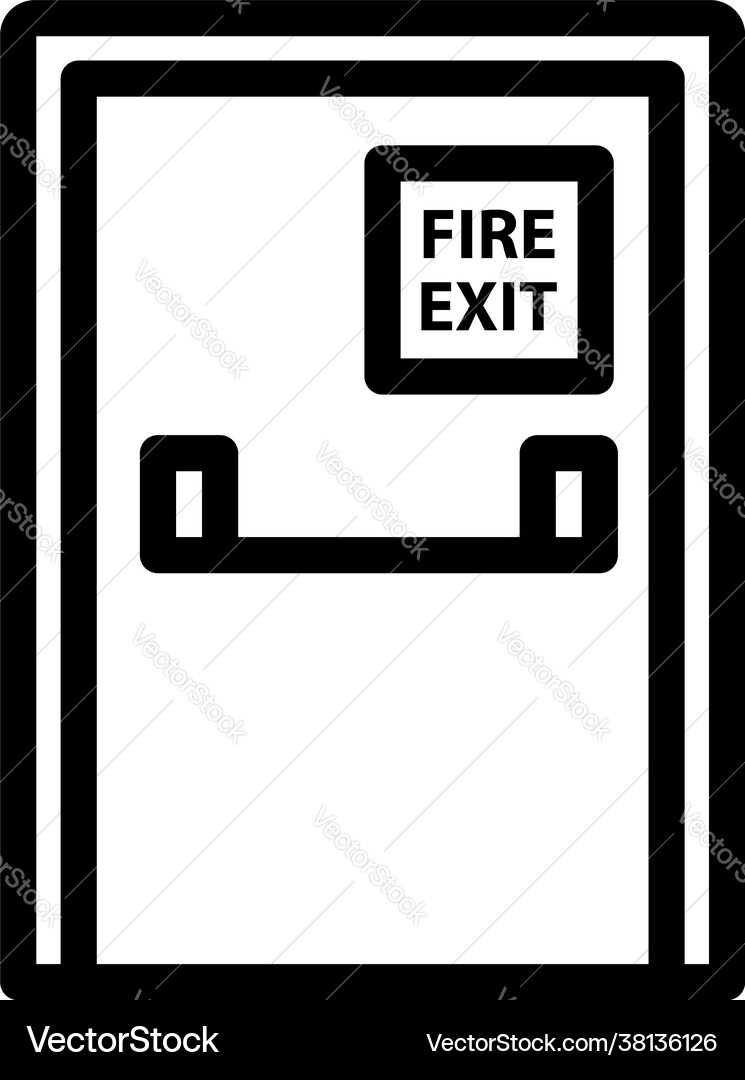 Fire exit door icon Royalty Free Vector Image - VectorStock