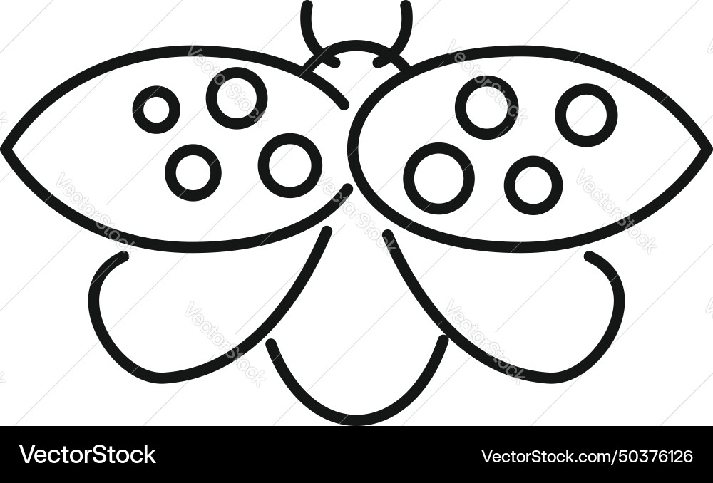 Flower ladybug icon outline adorable Royalty Free Vector