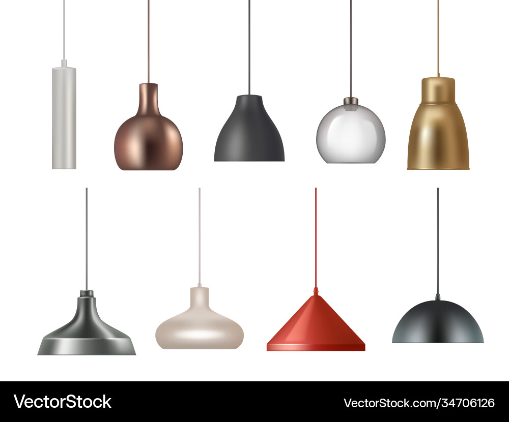 Hanging lamp realistic electricity bright Vector Image