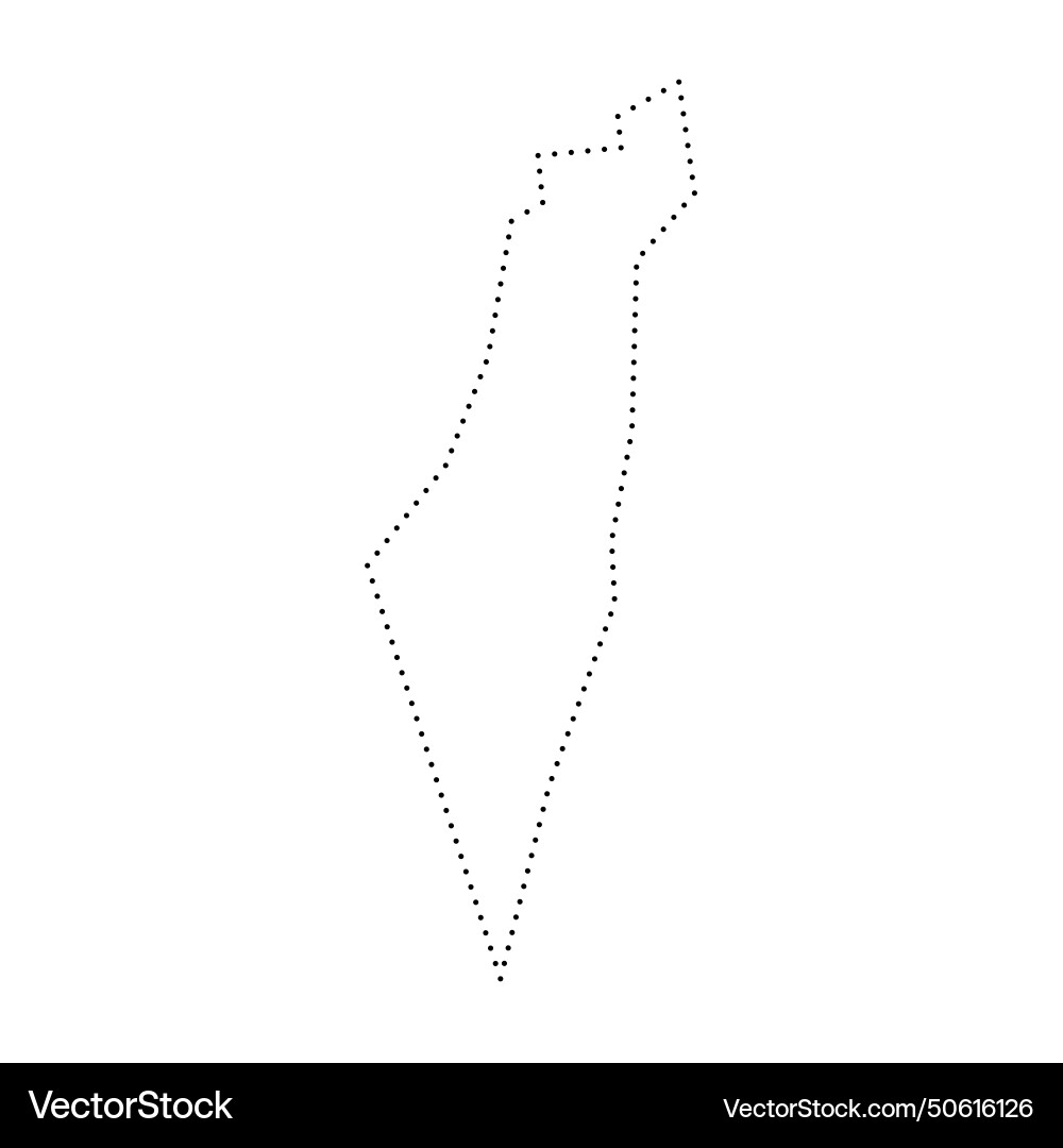 Israel dotted outline map Royalty Free Vector Image