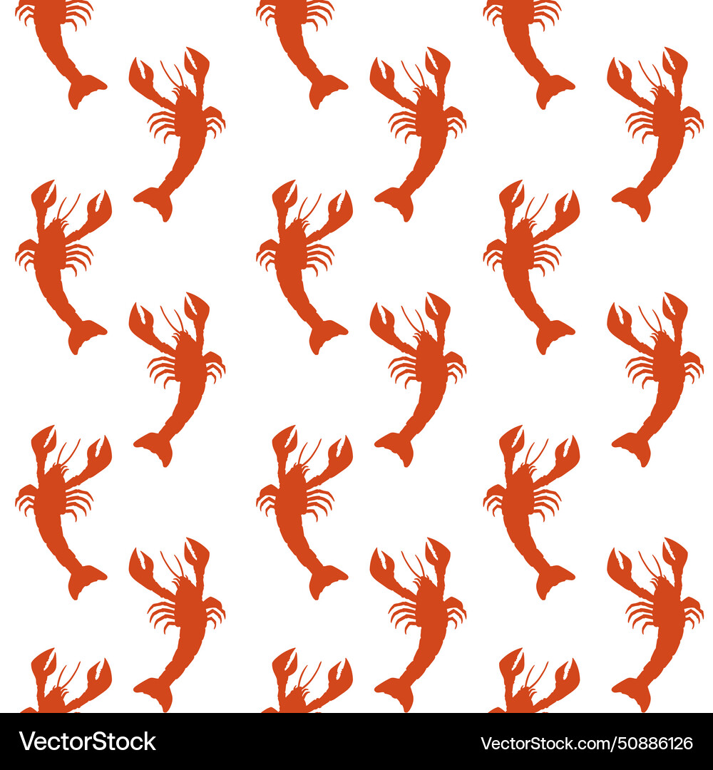 Neon lobsters seamless design Royalty Free Vector Image