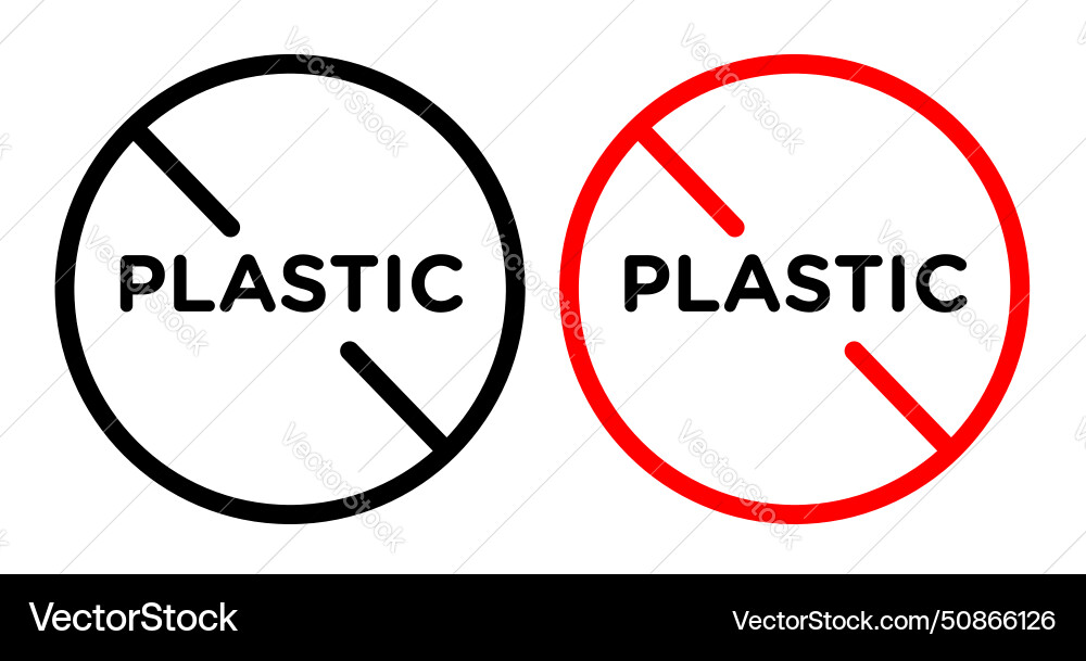 No plastic sign icon set advisory against Vector Image