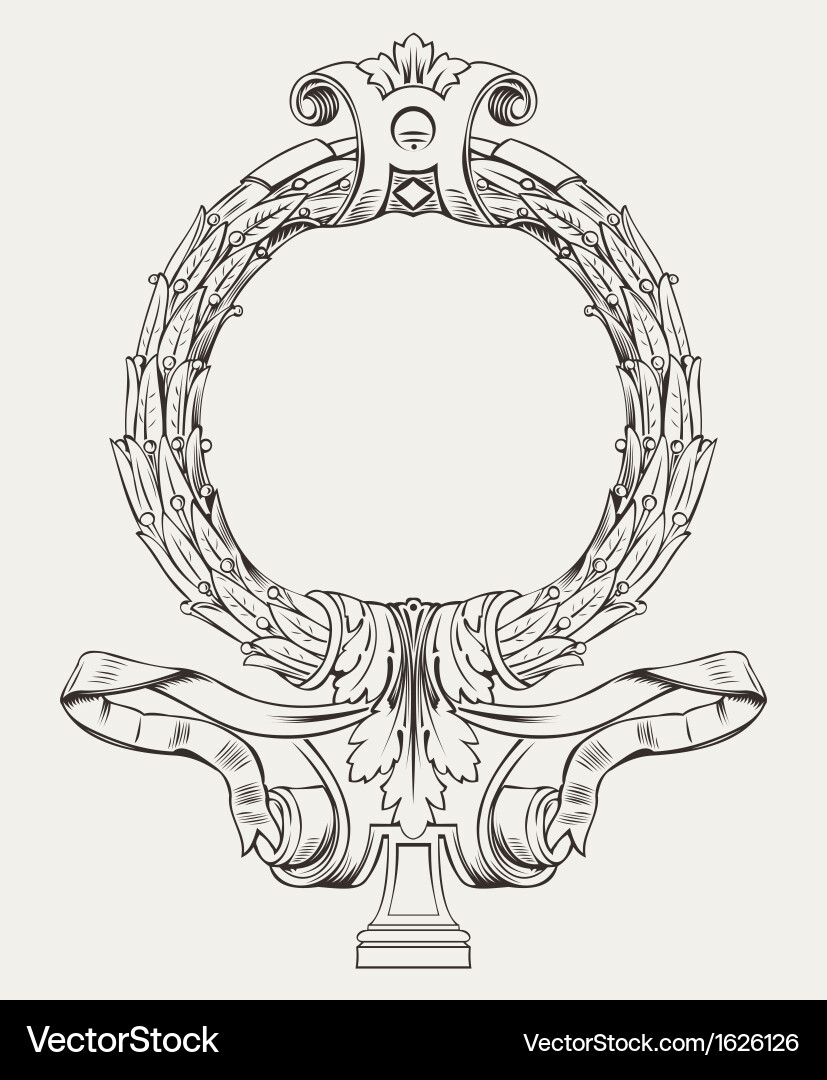 Ornate wreath frame Royalty Free Vector Image - VectorStock