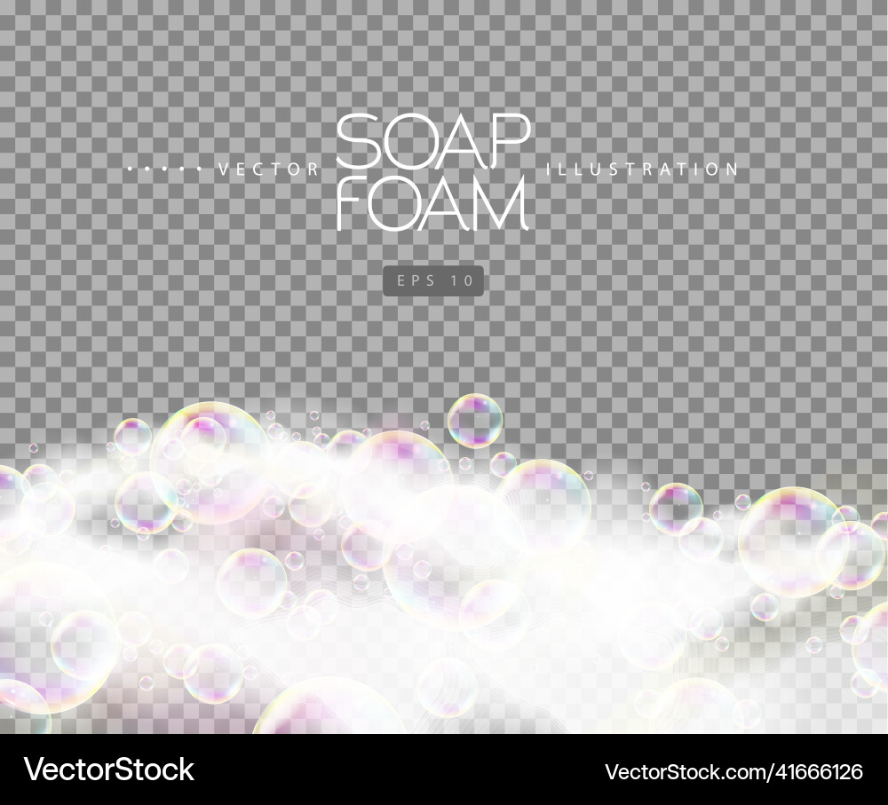 Soap foam with rainbow bubbles Royalty Free Vector Image