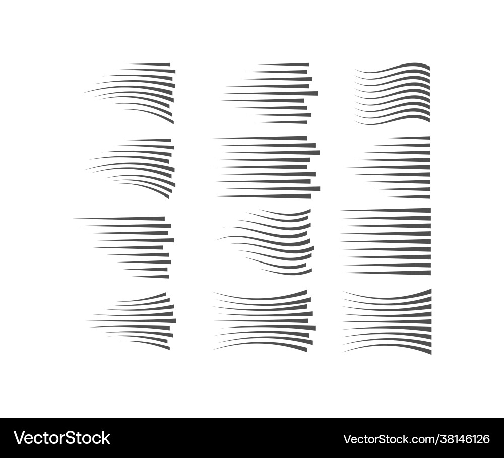 Speed lines isolated set Royalty Free Vector Image