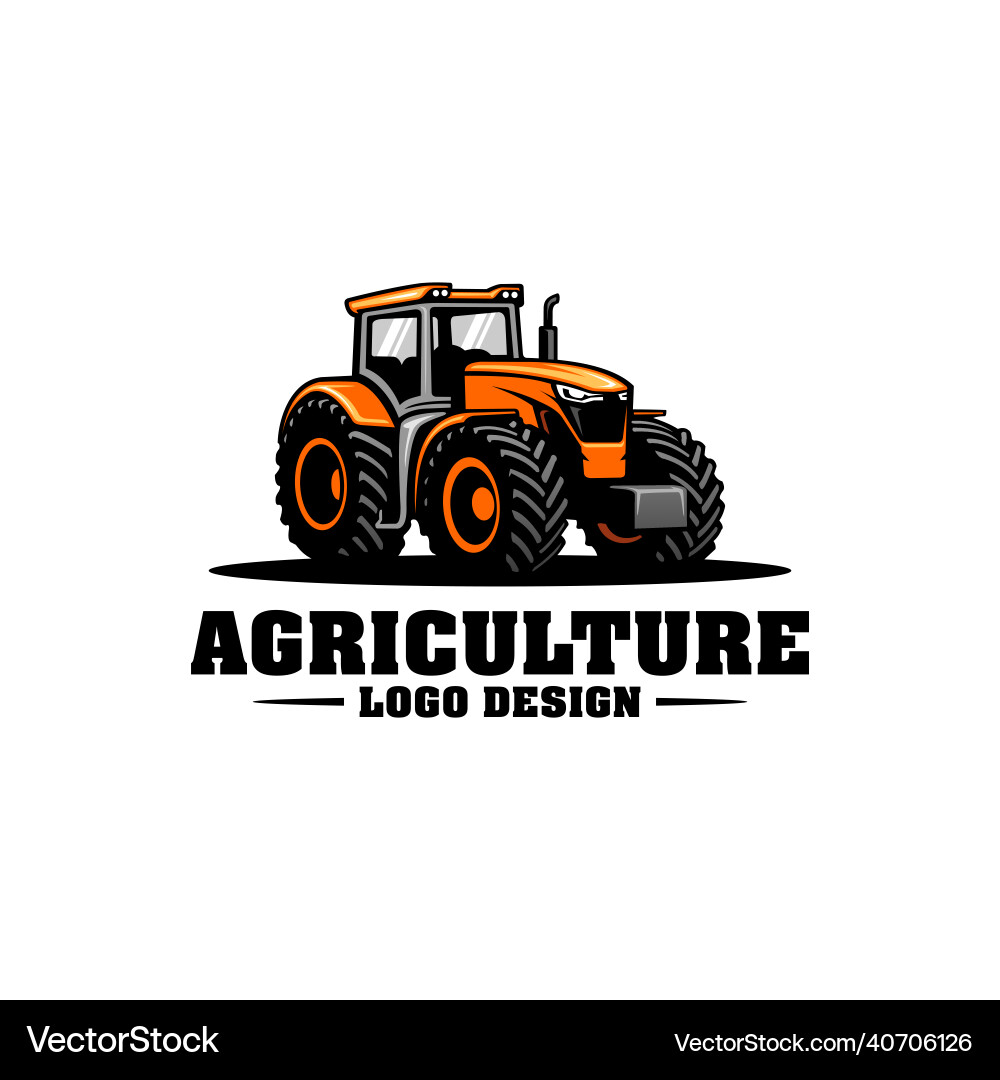 Tractor farm equipment isolated logo Royalty Free Vector