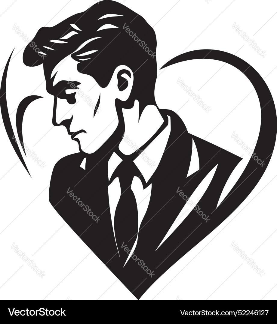 Abstract harmony black icon capturing love in its Vector Image