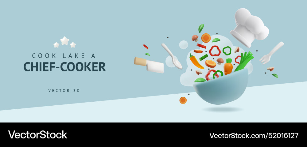 Banner on a culinary theme with cooking place Vector Image