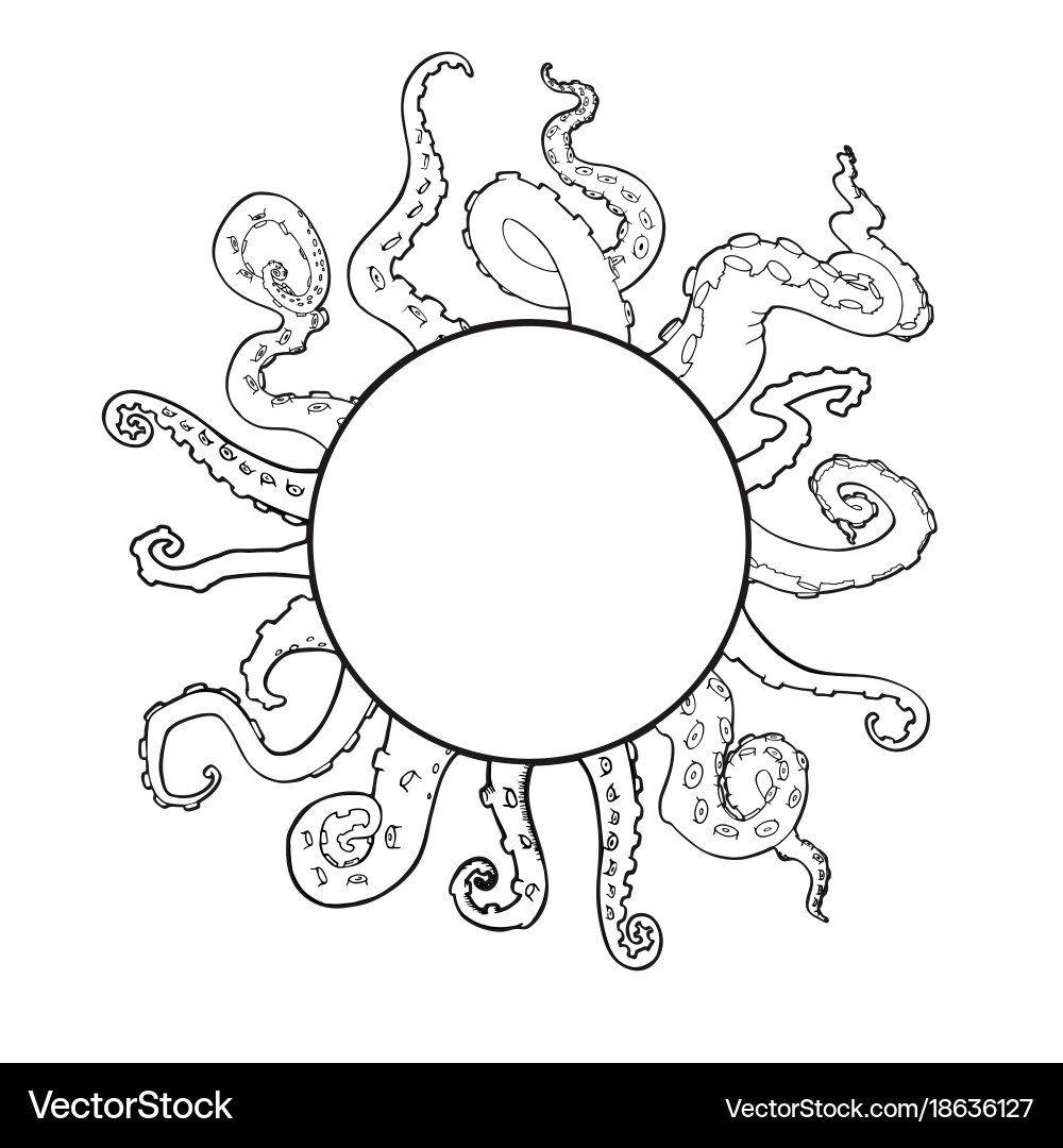 Cartoon Octopus Tentacles Sketch Royalty Free Vector Image