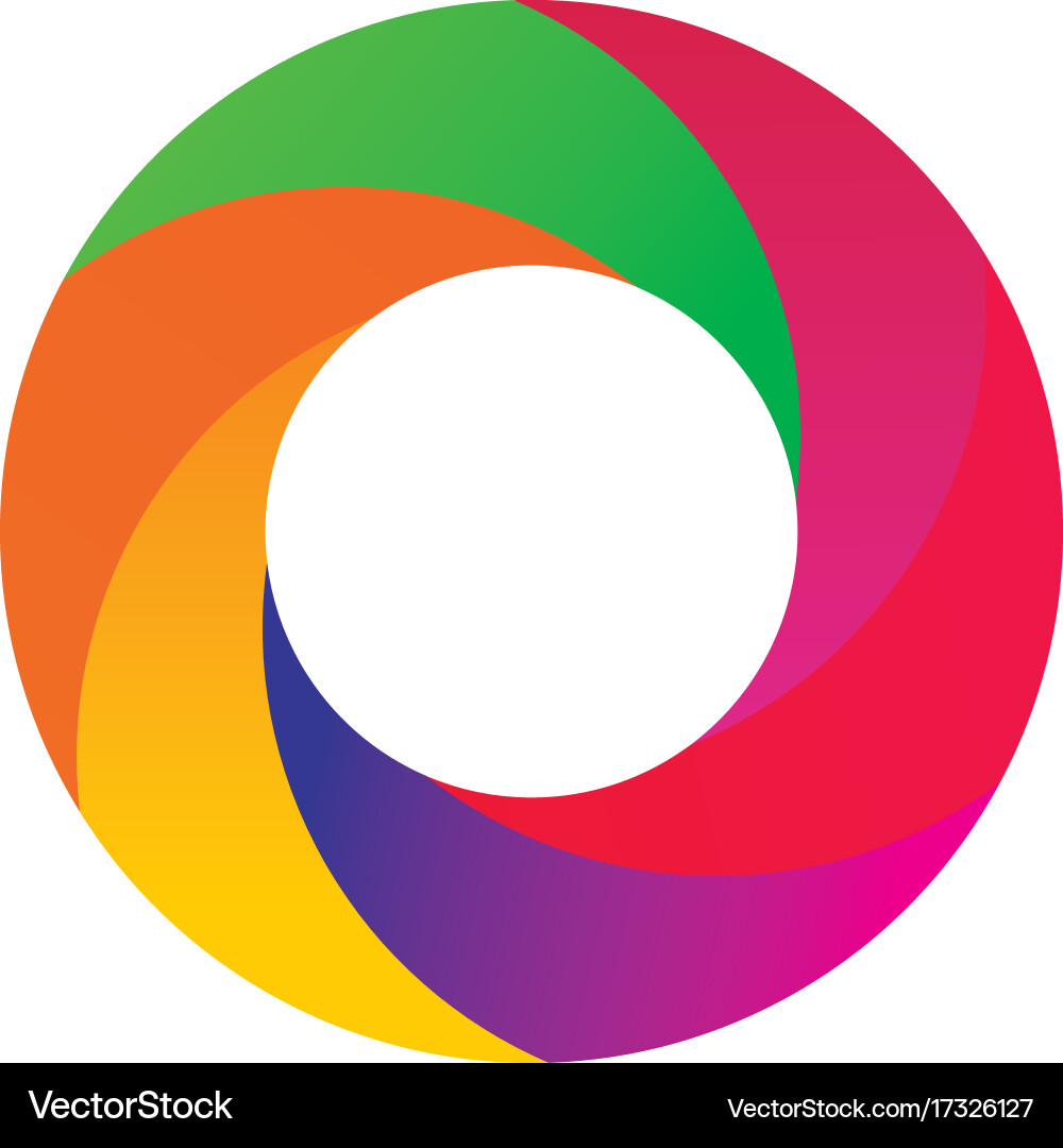 Circle round 3d colored logo Royalty Free Vector Image